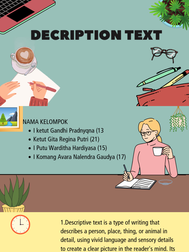 ELA English Descriptive Writing Tips Presentation in Green and Yellow ...