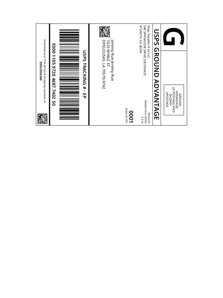 USPS Ground Advantage Shipping Label | PDF