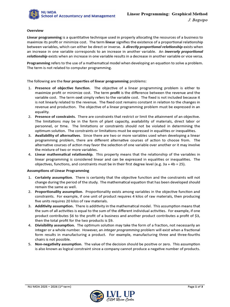 MS 003 Linear Programming Graphical Method | PDF | Linear Programming ...