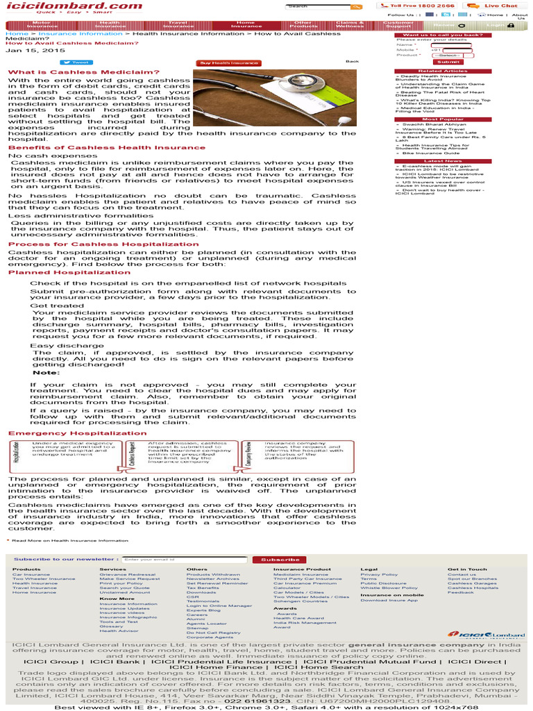 How to Use Cashless Mediclaim Insurance | PDF | Insurance | Hospital