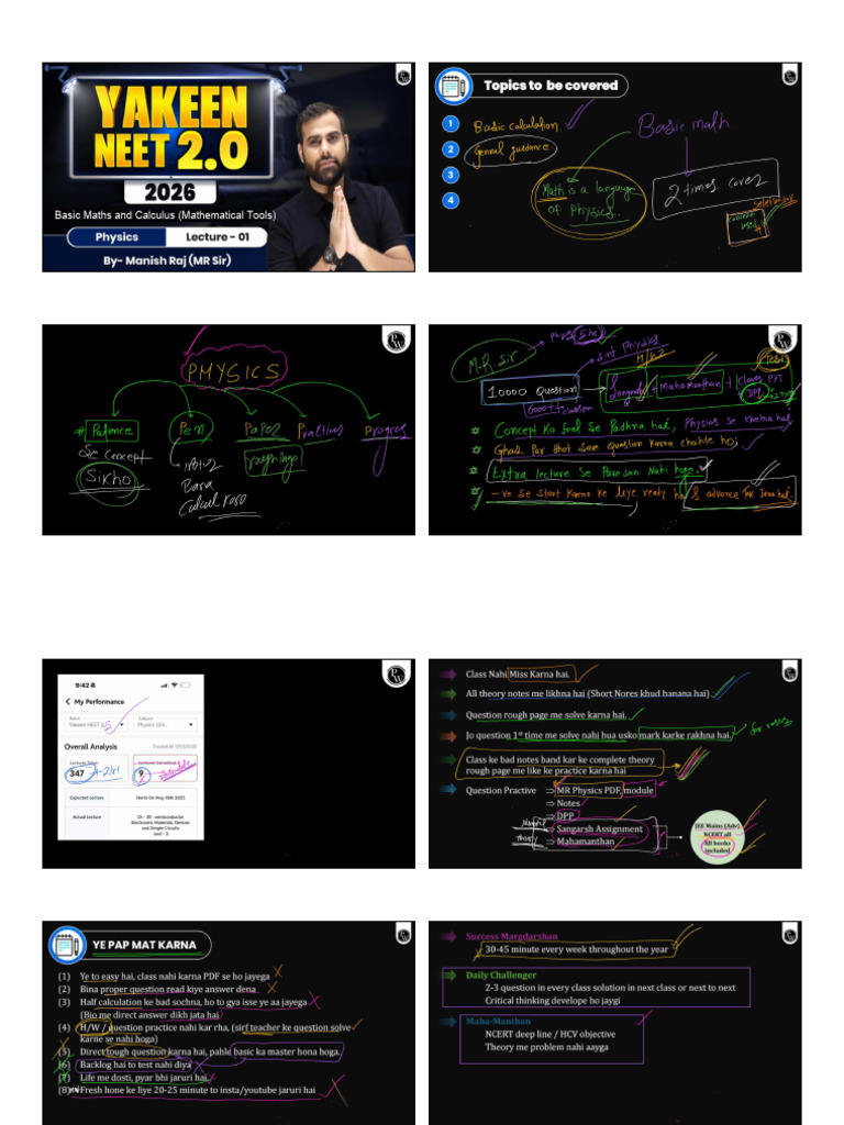 Basic Maths and Calculus (Mathematical Tools) Class Note Physics by ...