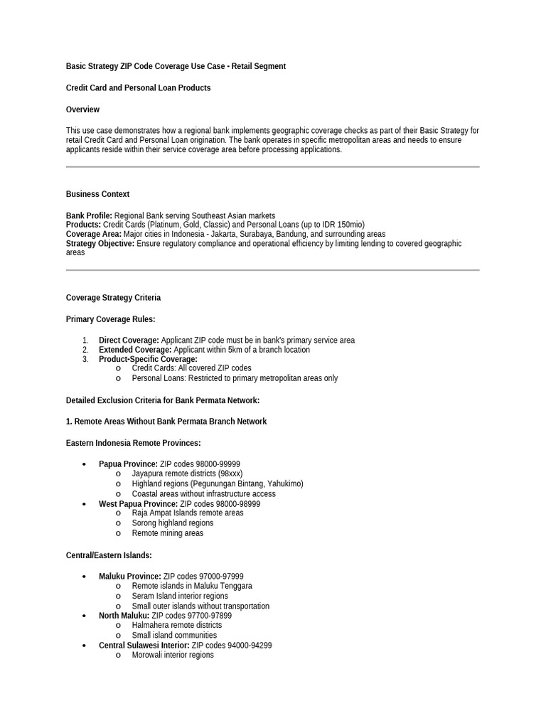 Basic Strategy ZIP Code Coverage | PDF