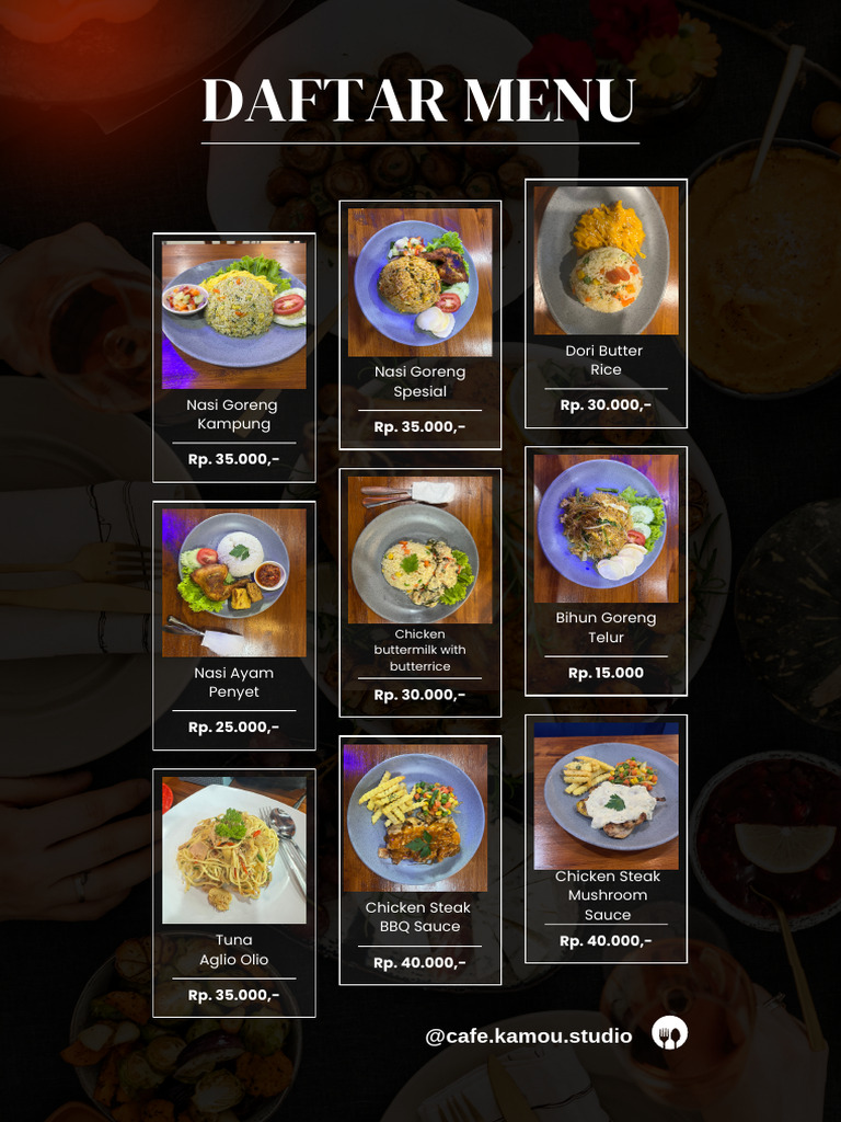 Kamou Cafe Menu | PDF | Foods | Food And Drink
