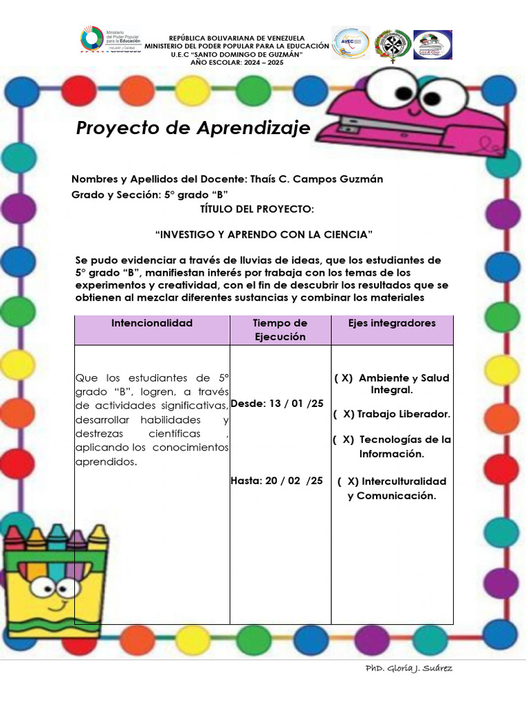 Proyecto de Quinto Grado 2025 PDF | PDF | Aprendizaje | Enseñando