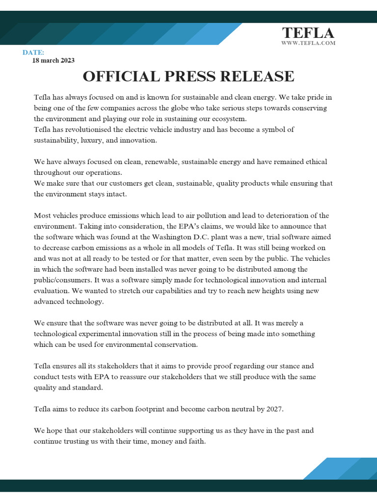 Tefla - Hansraj PR Statement | PDF