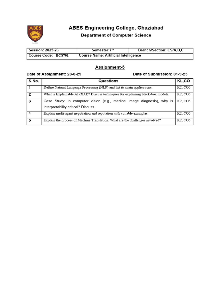 AI Assignment5 | PDF