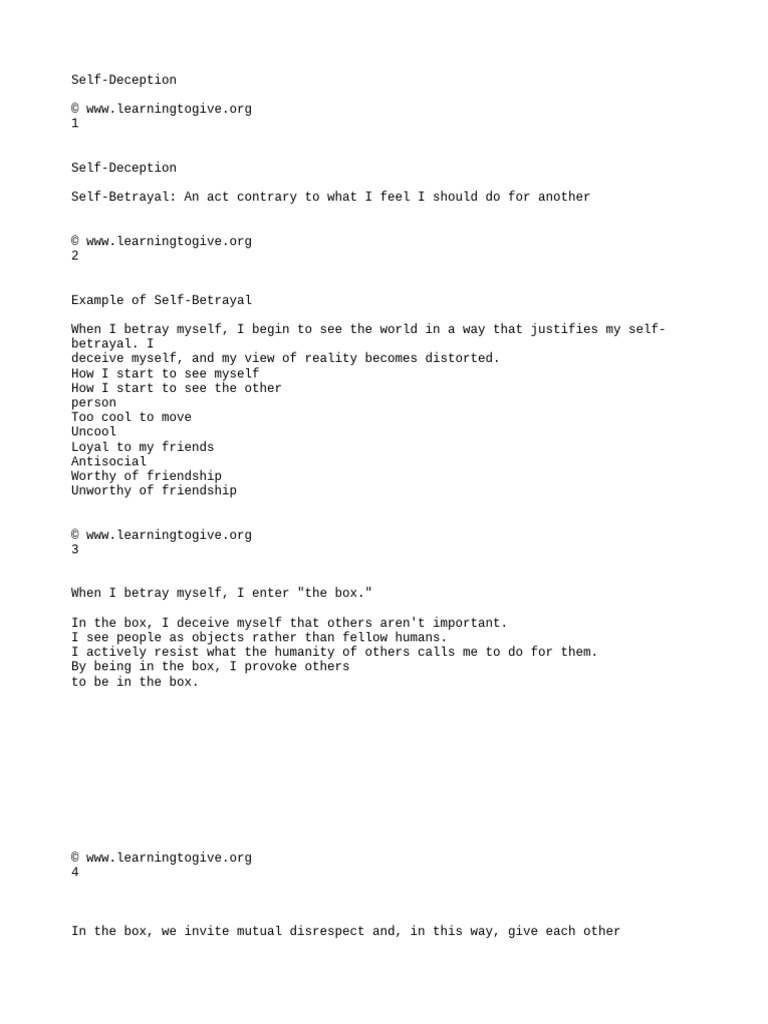 Self Deception | PDF