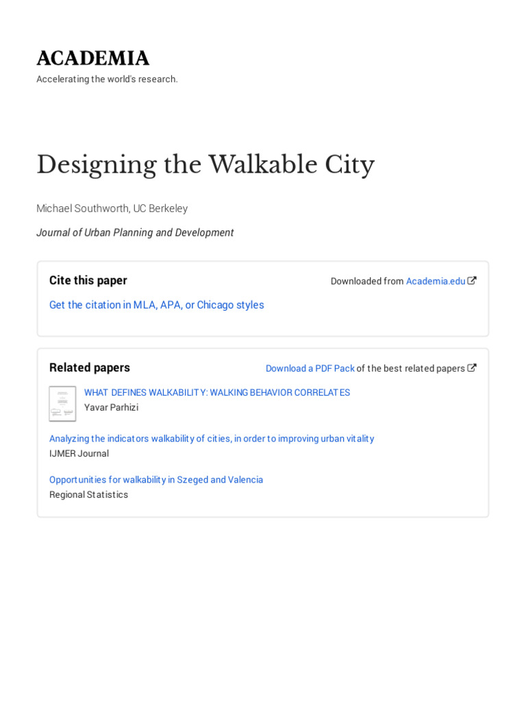 Designing Walkable Cities: Key Criteria | PDF | Pedestrian | Traffic