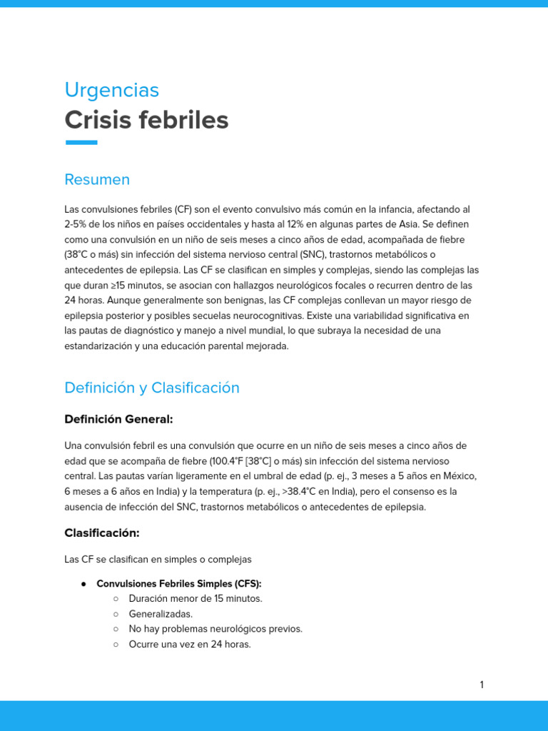 Convulsiones Febriles en Niños: Guía Completa | PDF | Epilepsia ...