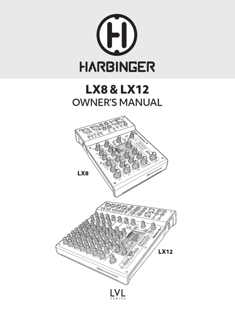 LX8 & LX12 Mixer Owner's Manual | PDF | Microphone | Headphones