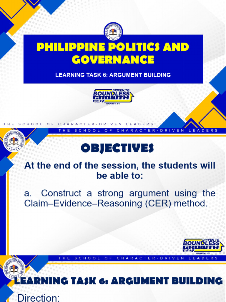 Learning Task 6 Argument Building | PDF