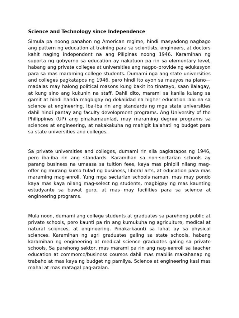 Science and Technology Since Independence | PDF