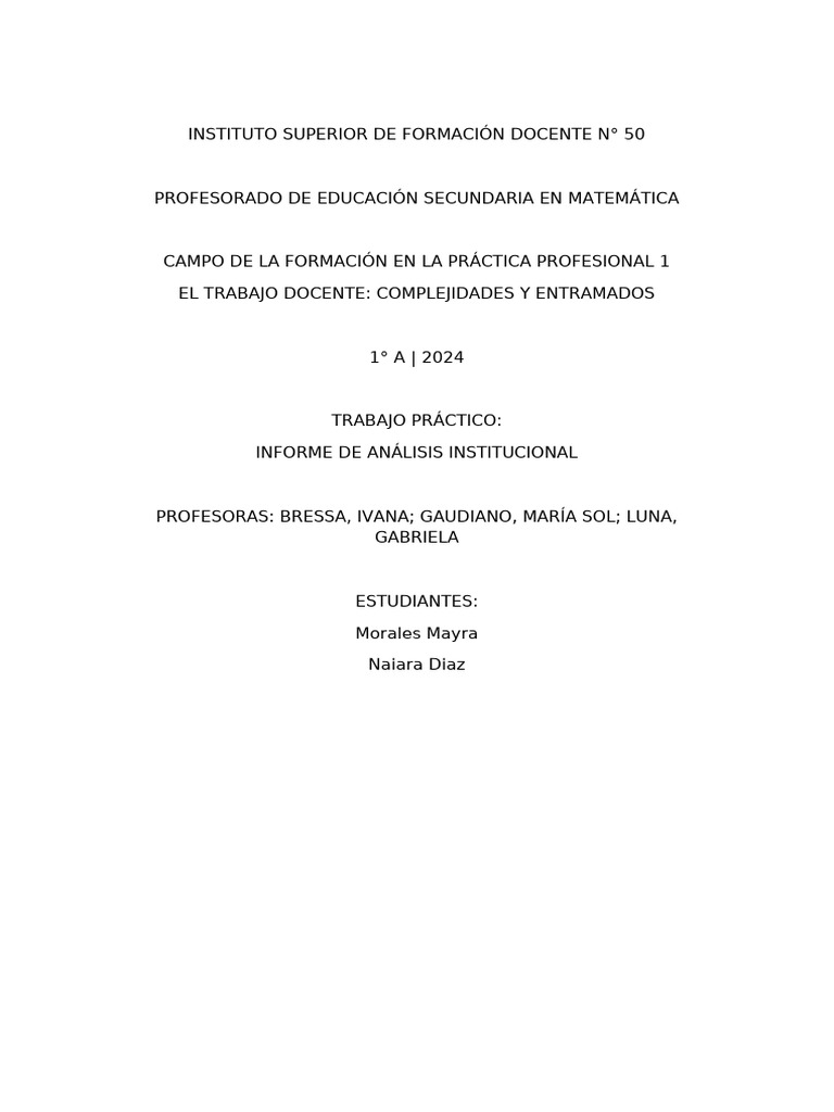 Análisis Institucional de ESS N°6 | PDF | Institución | Escuelas