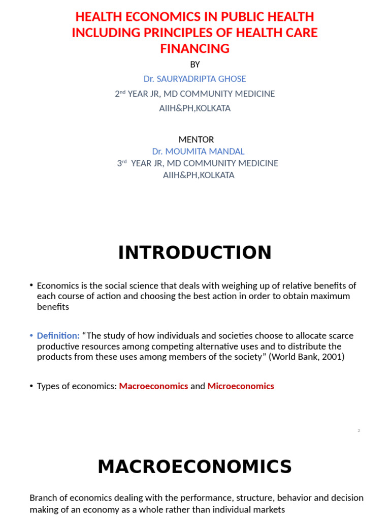 Health Economics and Care Financing | PDF | Gross Domestic Product ...