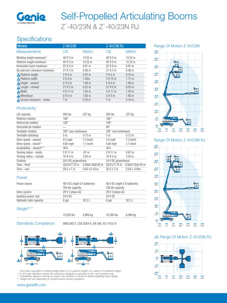 Genie Z-40/23N Specifications Overview | PDF | Battery Charger ...