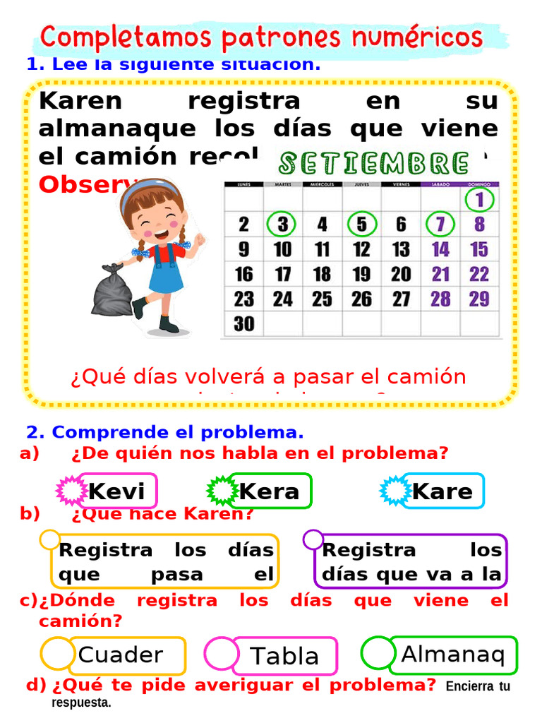 Patrones numéricos para primer grado | PDF