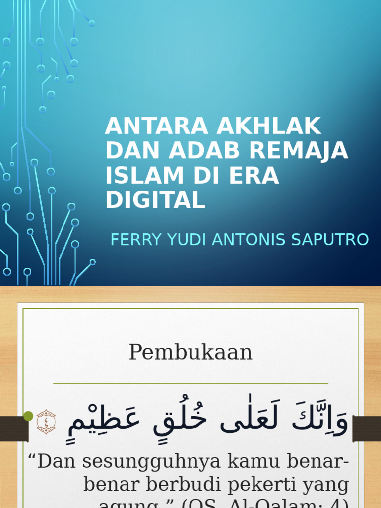 Materi Kajian Akhlak Adab Remaja Islam | PDF