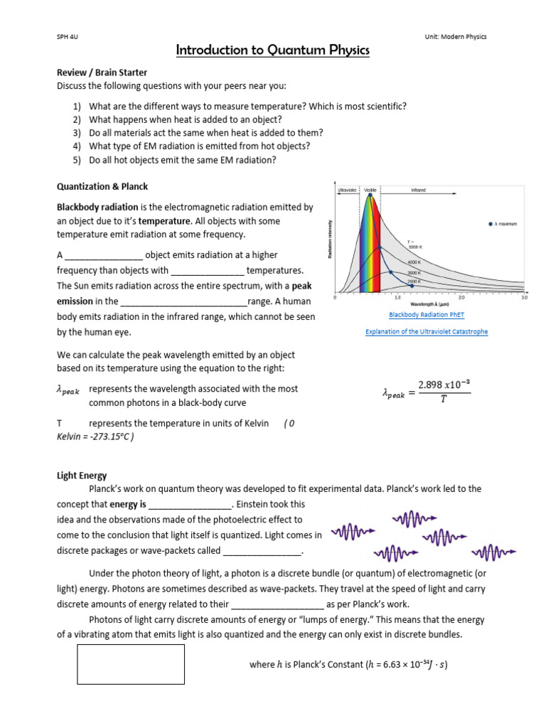 01 Note - Intro To Quantum | PDF | Photoelectric Effect ...