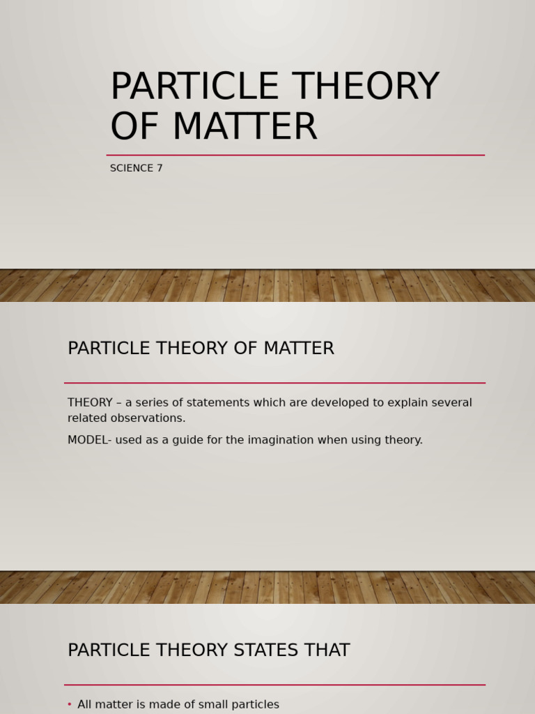 Understanding Particle Theory of Matter | PDF