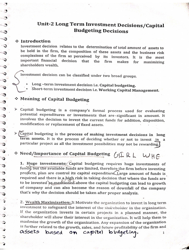 Financial Management Unit - 2 | PDF