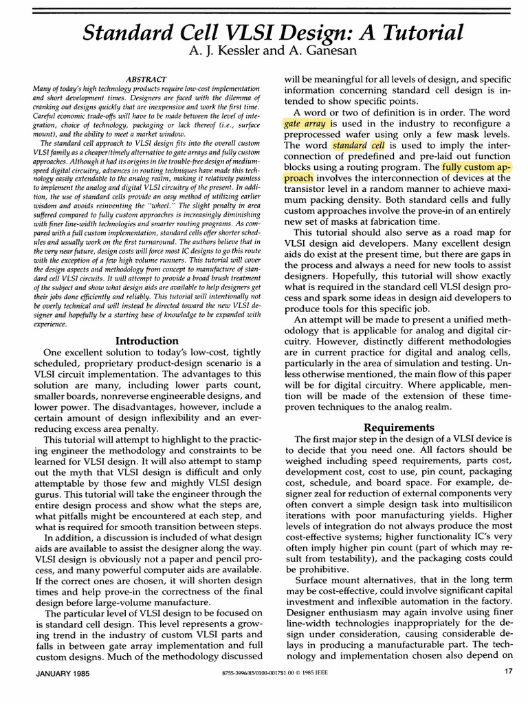 Standard Cell VLSI Design - A Tutorial | PDF | Logic Gate | Electronic Circuits