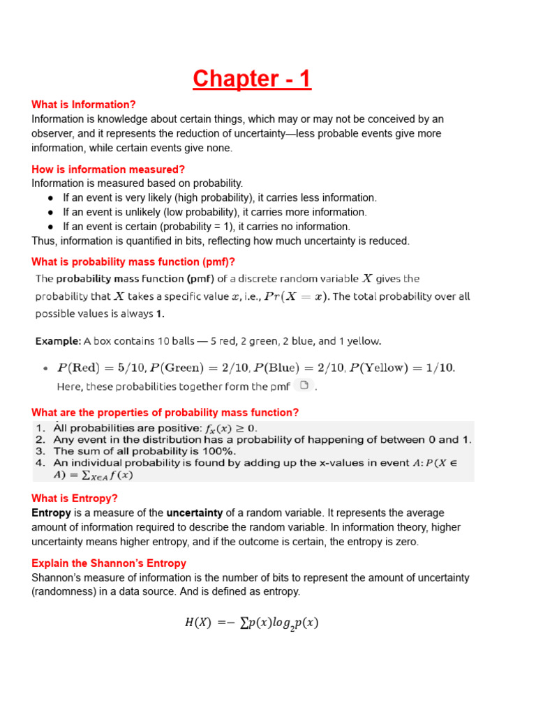 Information Theory & Coding | PDF | Code | Information