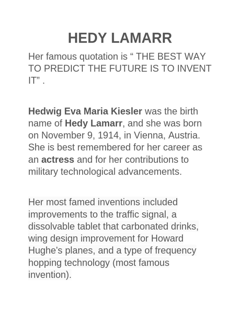 Hedy Lamarr | PDF