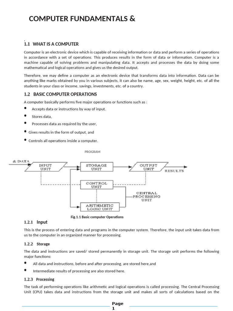 Computer Fundamentals Explained | PDF | Operating System | Computer ...