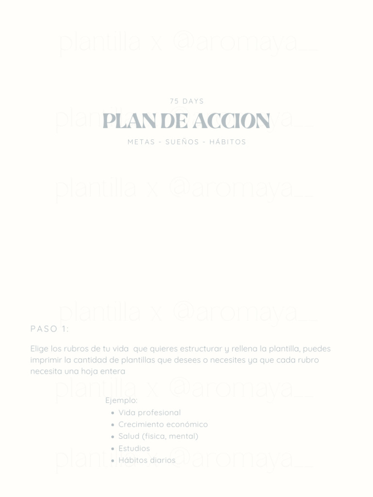 Plan de Acción para Metas y Hábitos | PDF