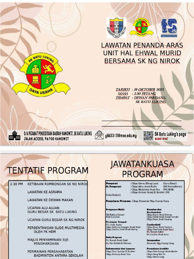 Buku Program Lawatan Penanda Aras KK | PDF