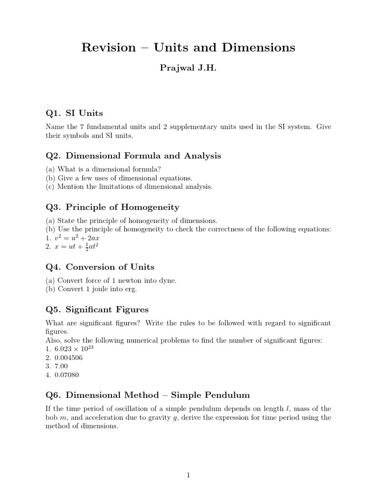 Limitations of Dimensional Analysis | PDF