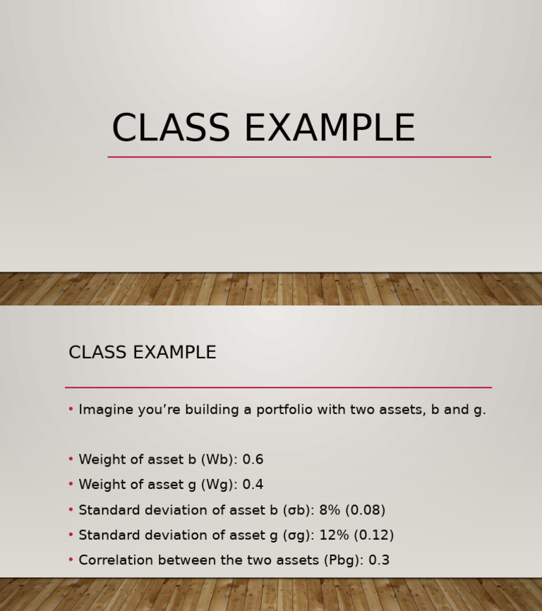 Class Example - Two Asset Portfolio | PDF