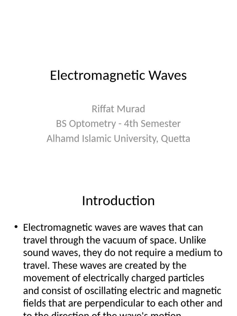 Overview of Electromagnetic Waves | PDF | Waves | Electromagnetic Radiation