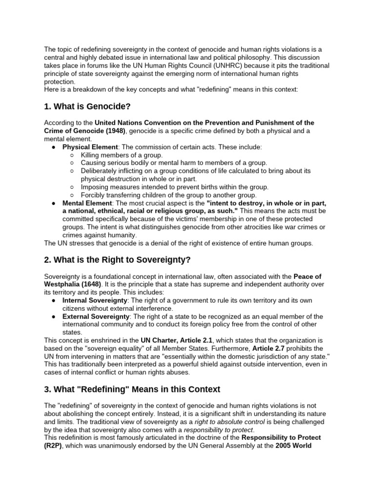 Redefining Sovereignty and Human Rights | PDF | Responsibility To ...