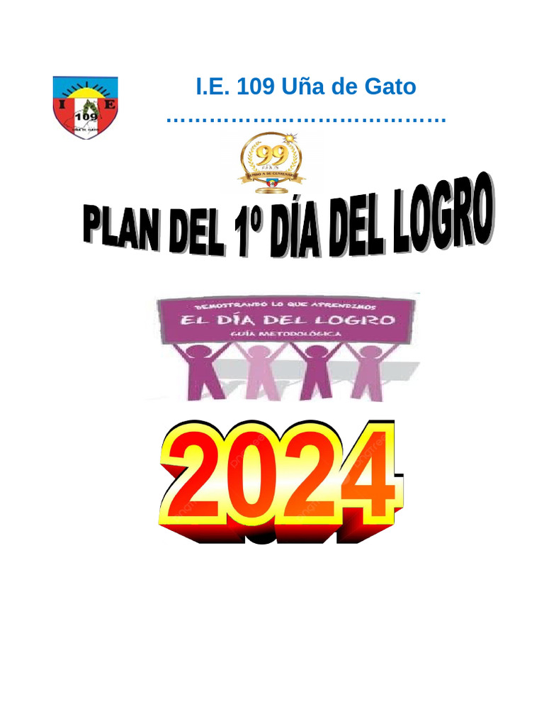 Plan del Día del Logro 2024 en I.E. 109 | PDF | Evaluación | Aprendizaje