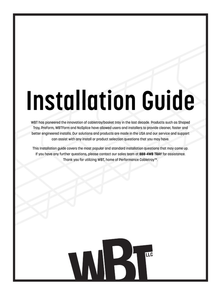 WBT Cable Tray Installation Guide | PDF | Optical Fiber | Manufactured ...