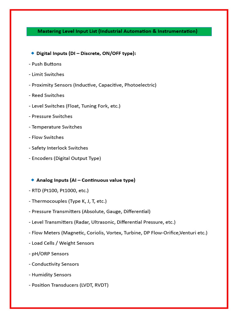 Industrial Automation Input/Output Guide | PDF