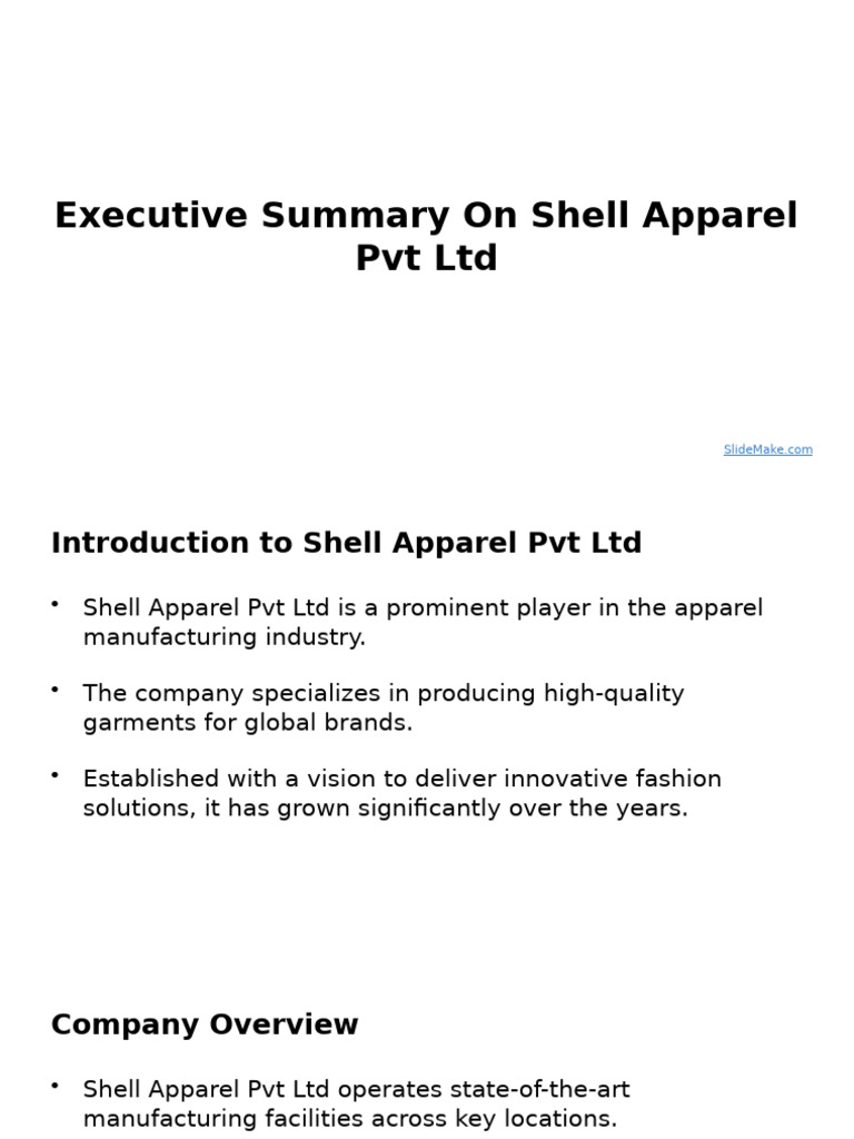Shell Apparel Pvt Ltd: Industry Overview | PDF | Clothing | Market ...