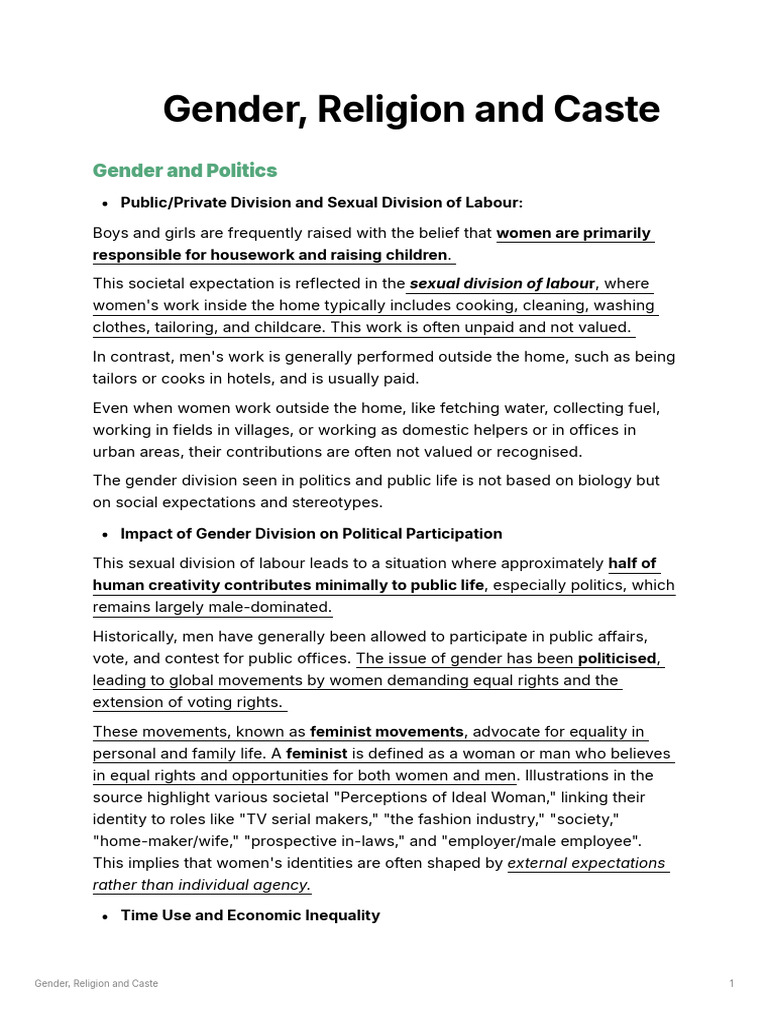 Gender, Religion, and Caste Dynamics | PDF | Woman | Gender