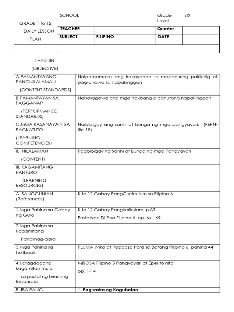 Filipino 6 Cot | PDF