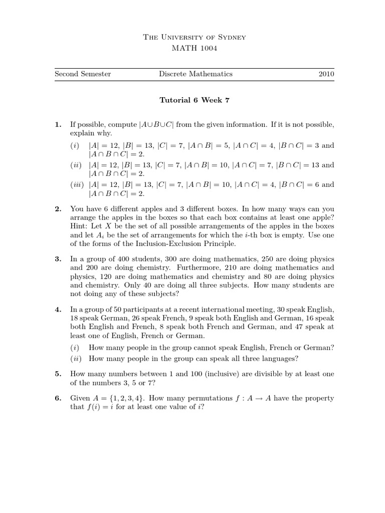 Discrete Mathematics Problem Set Solutions | PDF | Mathematics