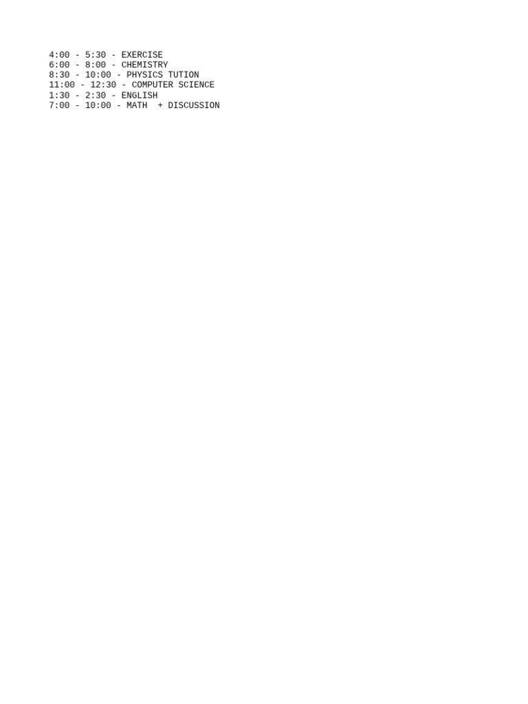 Time Table | PDF