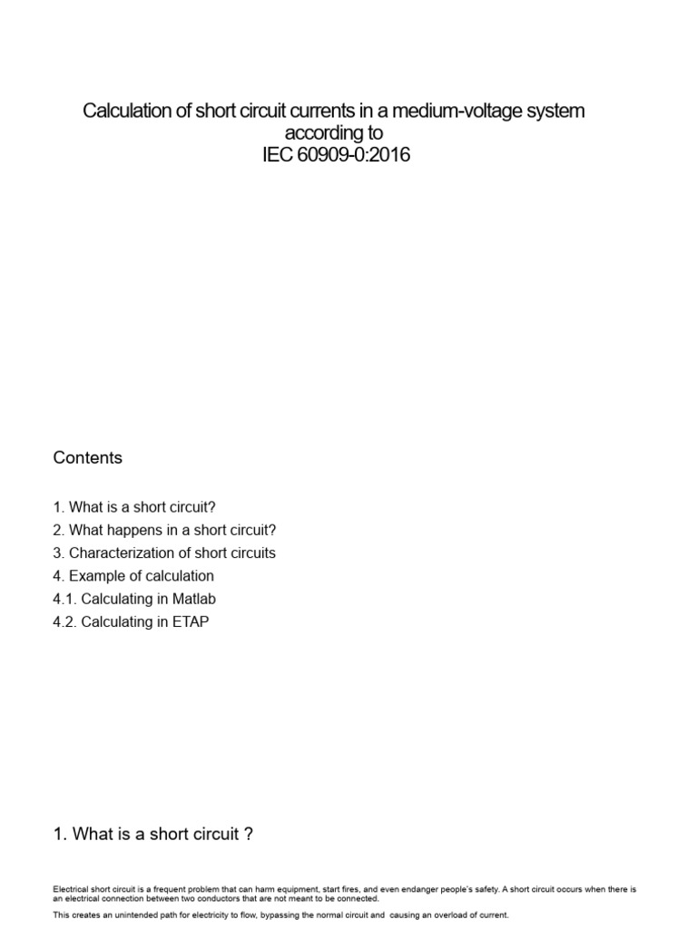 Short Circuit Calculation With ETAP Software | PDF | Electricity | Electrical Engineering