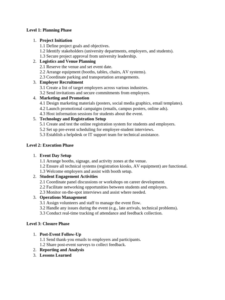 Work Breakdown Structure | PDF