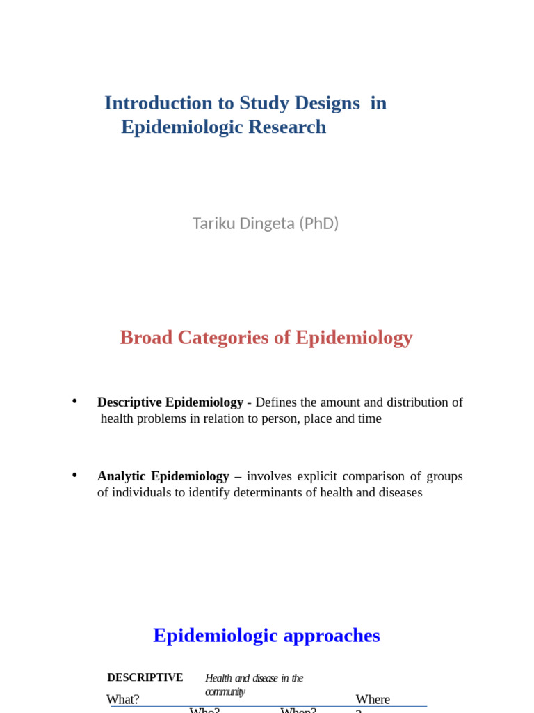 1introduction To Study Designs | PDF | Epidemiology | Hypothesis