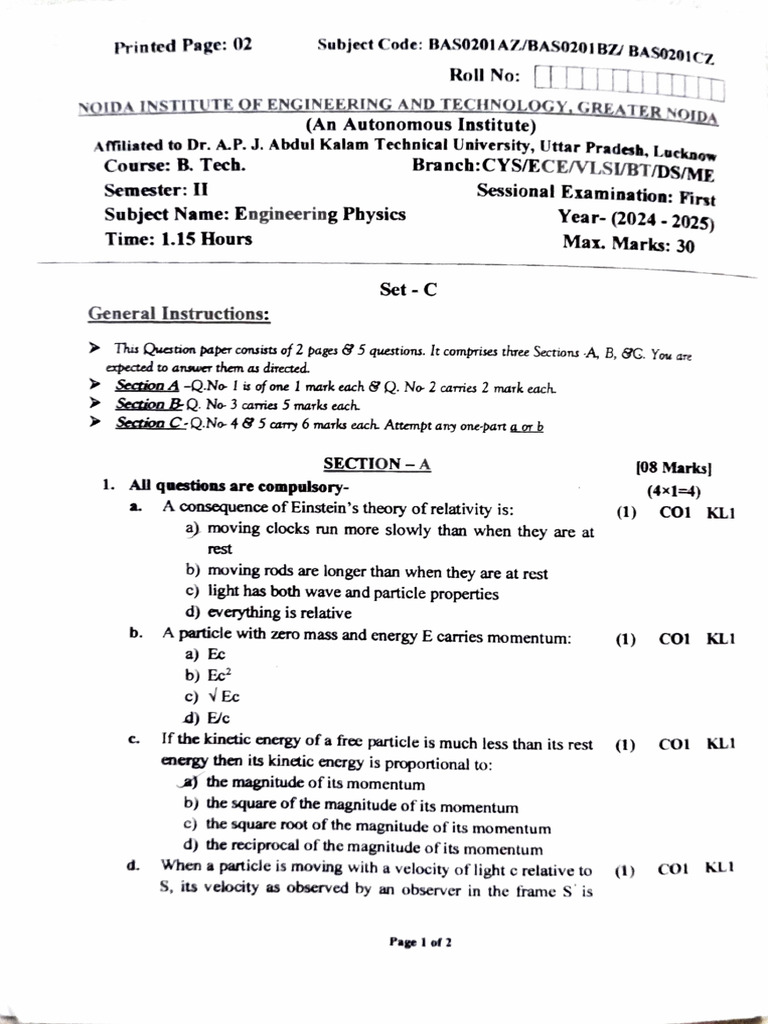 Engineering Physics 1 | PDF | Momentum | Velocity