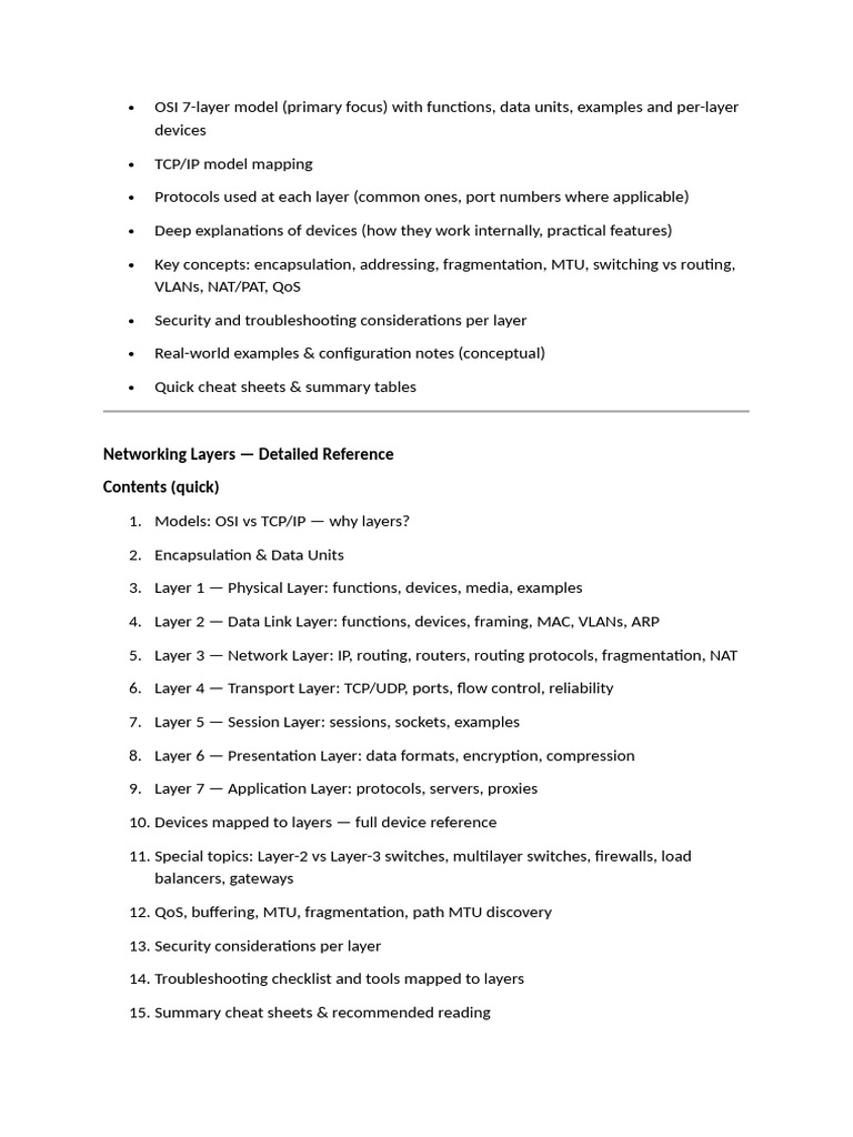 OSI Model & Networking Layers Guide | PDF | Transmission Control ...