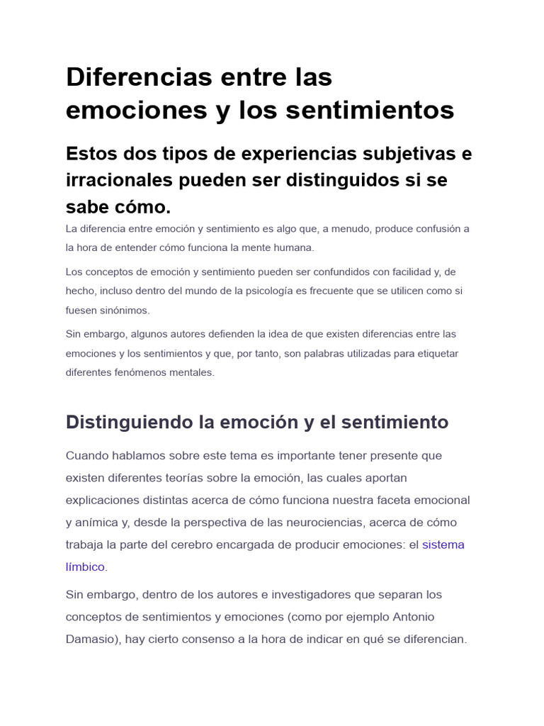 Emociones y Sentimientos | PDF | Las emociones | Inteligencia emocional