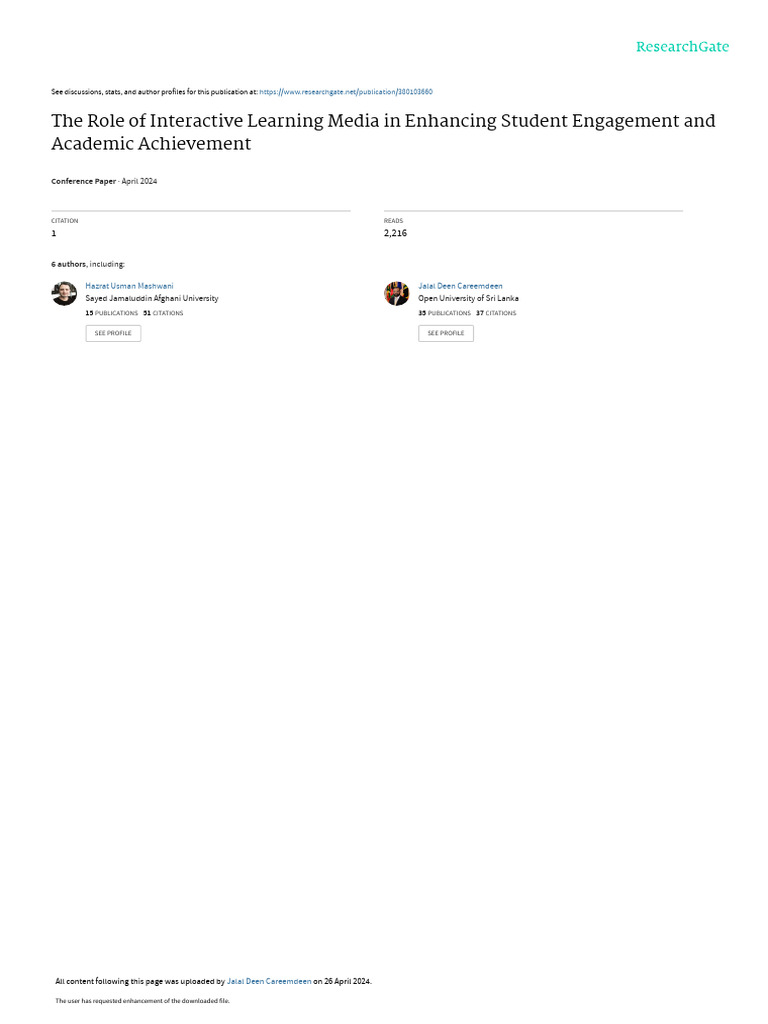 Enhancing Student Engagement with Interactive Media | PDF | Learning ...
