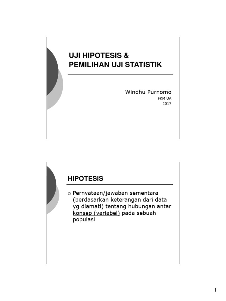 Uji Hipotesis dan Statistik Kesehatan | PDF